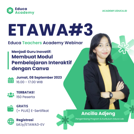 Detail Acara ETAWA#3 - Membuat Modul Pembelajaran Interaktif dengan Canva | Teachers Academy - Educa