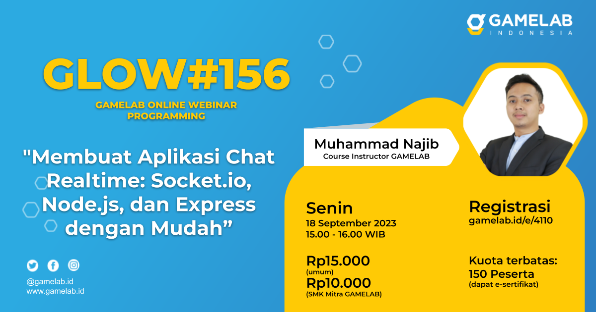 GLOW#156 Programming - Membuat Aplikasi Chat Realtime: Socket.io, Node.js, dan Express dengan ...